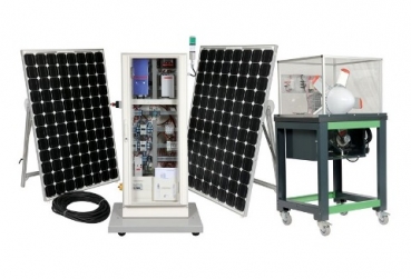 Solar and wind turbine hybrid station - network injection and isolated ...